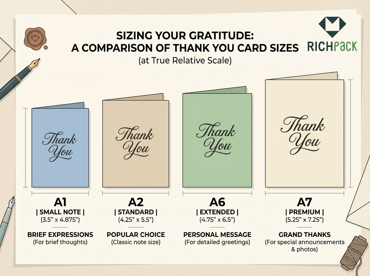 The Ultimate Guide to Choosing the Right Thank You Card Size - RichPack